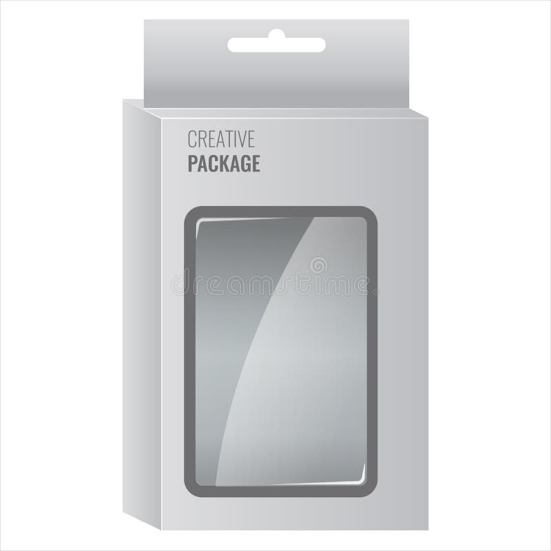 White Product Package Box with Window. Illustration Isolated Vector ...