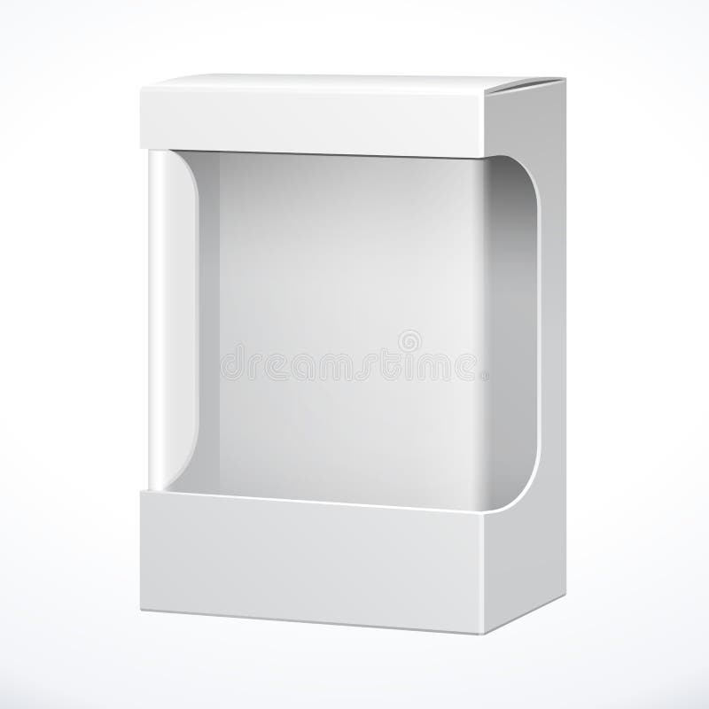 White Product Package Box with Window. Illustration Isolated on White ...