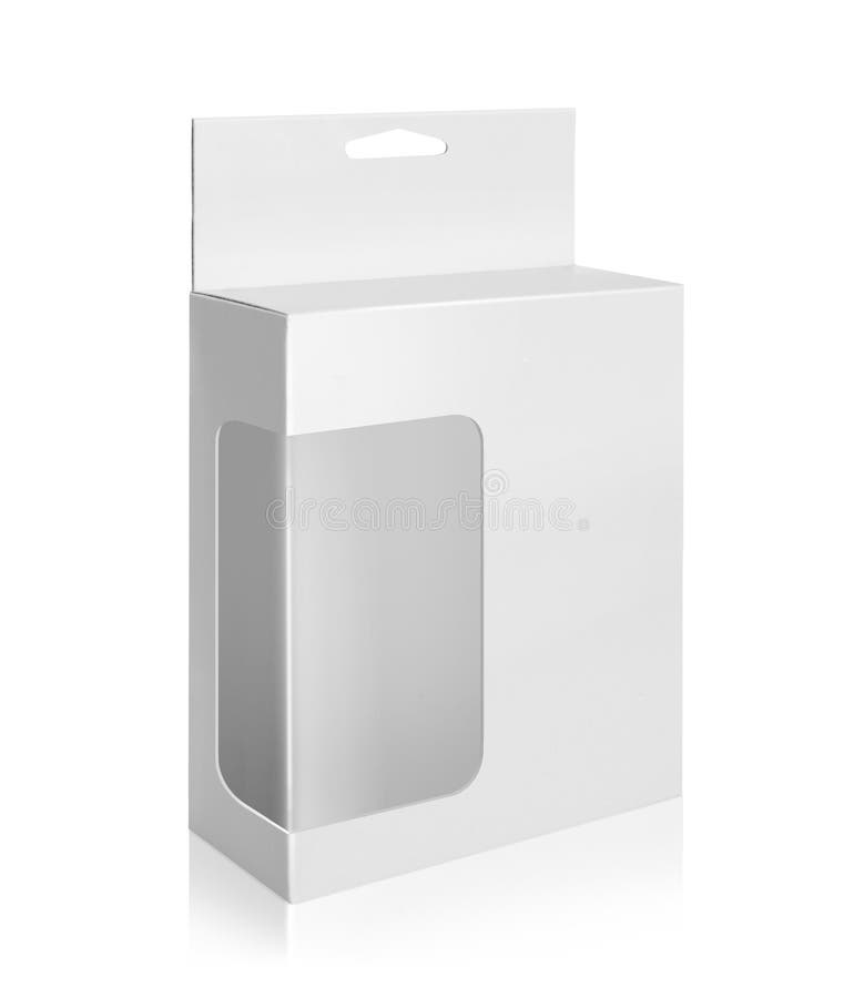 White Product Package Box With Window Stock Photo - Image of carton ...