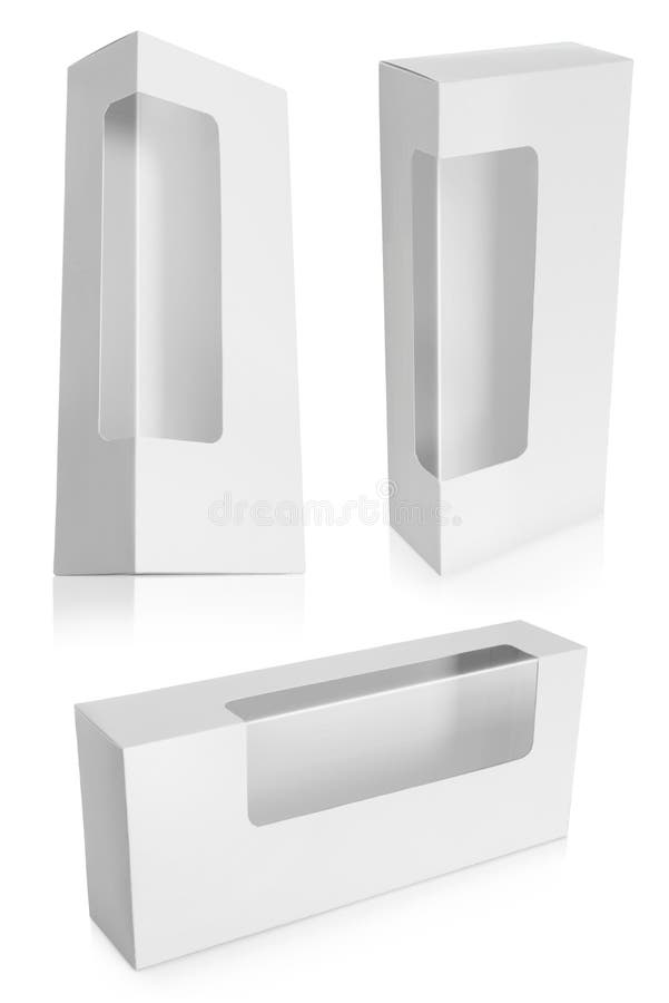 Cardboard Box with a Transparent Plastic Window Stock Photo - Image of ...