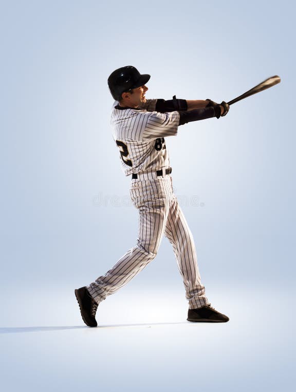 On White Professional Baseball Player Stock Image - Image of player ...