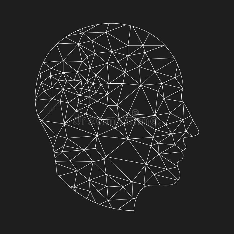 White profile on black stock vector. Illustration of info - 80863965