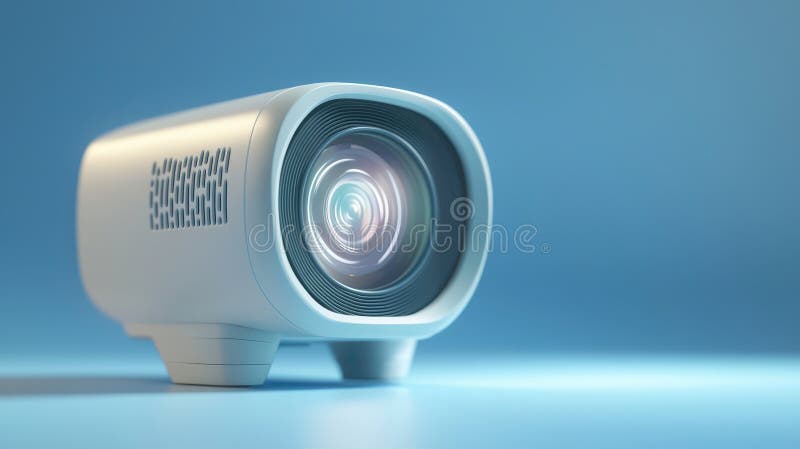 White Projector on Blue Backdrop, Enhancing Presentations and Visual ...