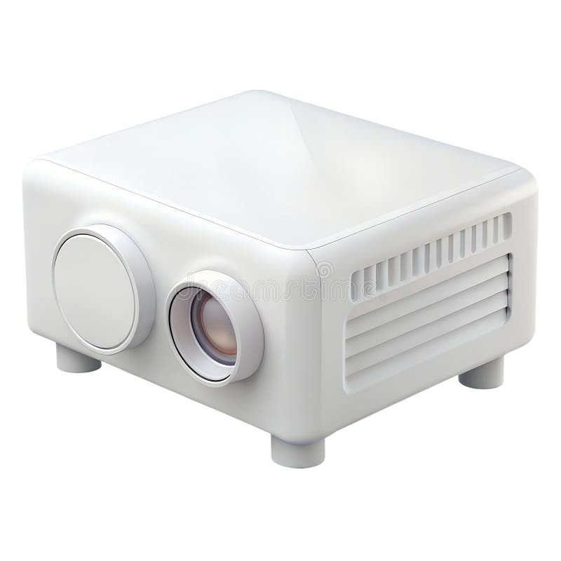 White Projector. 3d Rendering Isolated on White Background Stock ...