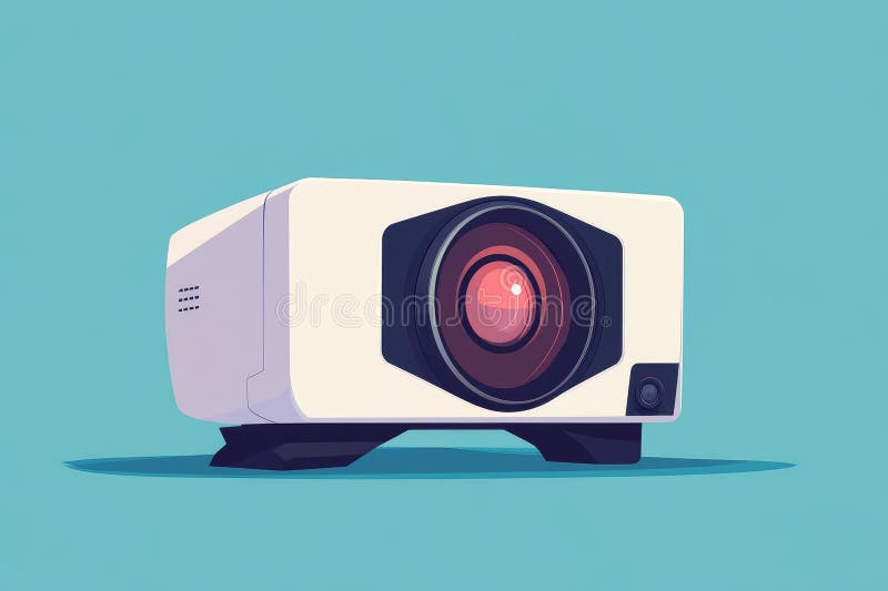 A White Projector with a Large Lens Representing Technology Innovation ...