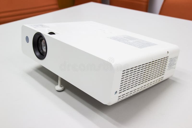 White Projector for Presentation for Business Work on Table Stock Photo ...