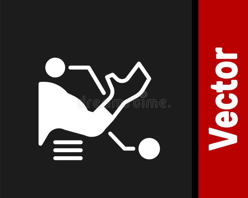 White Prosthesis Hand Icon Isolated on Black Background. Futuristic ...