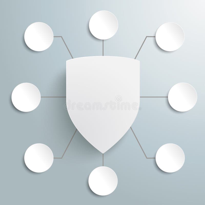 White Protection Shield Infographic Design 8 Optio Stock Vector ...
