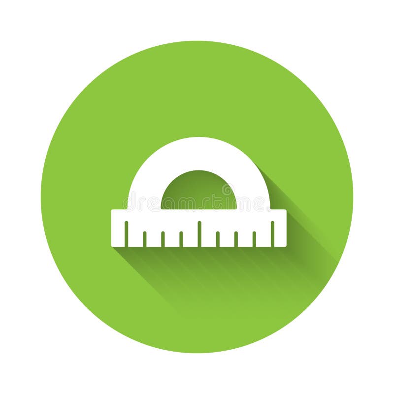 White Protractor Grid for Measuring Degrees Icon Isolated with Long ...