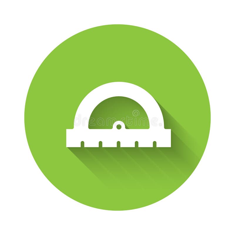 White Protractor Grid for Measuring Degrees Icon Isolated with Long ...