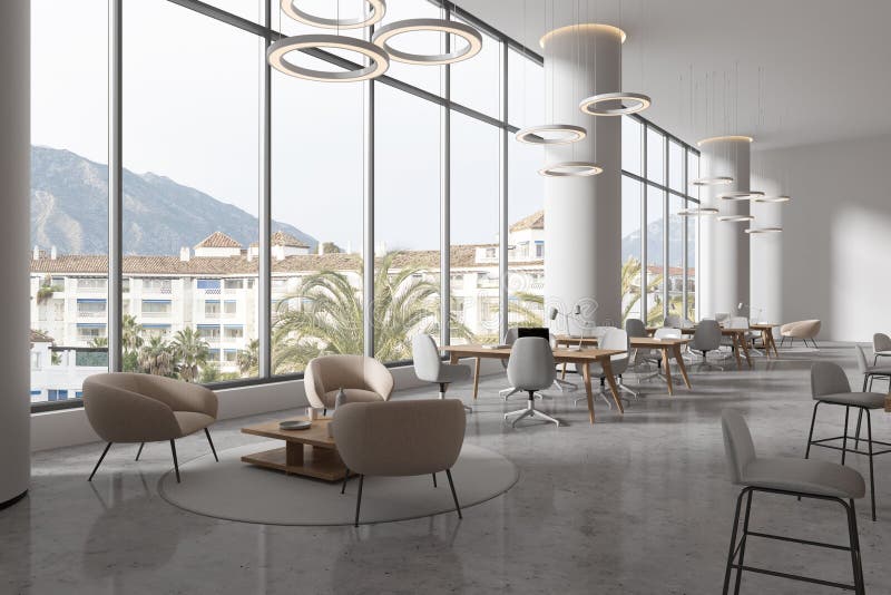 White Public Library Reading Room Corner Stock Illustration ...