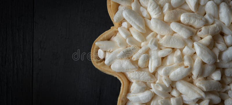 White puffed rice stock image. Image of crunchy, vegetarian - 117230837