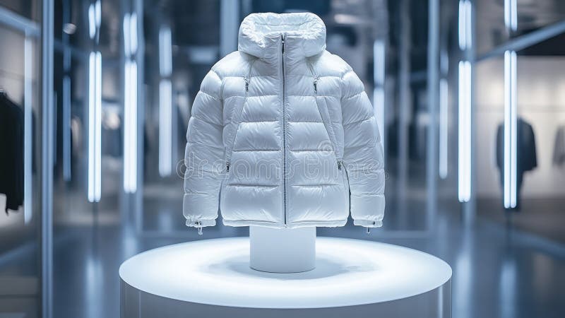 White Puffer Jacket Display Stock Illustration - Illustration of ...