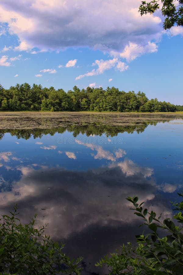 Cloud reflecting on lake stock photo. Image of lake - 192815564