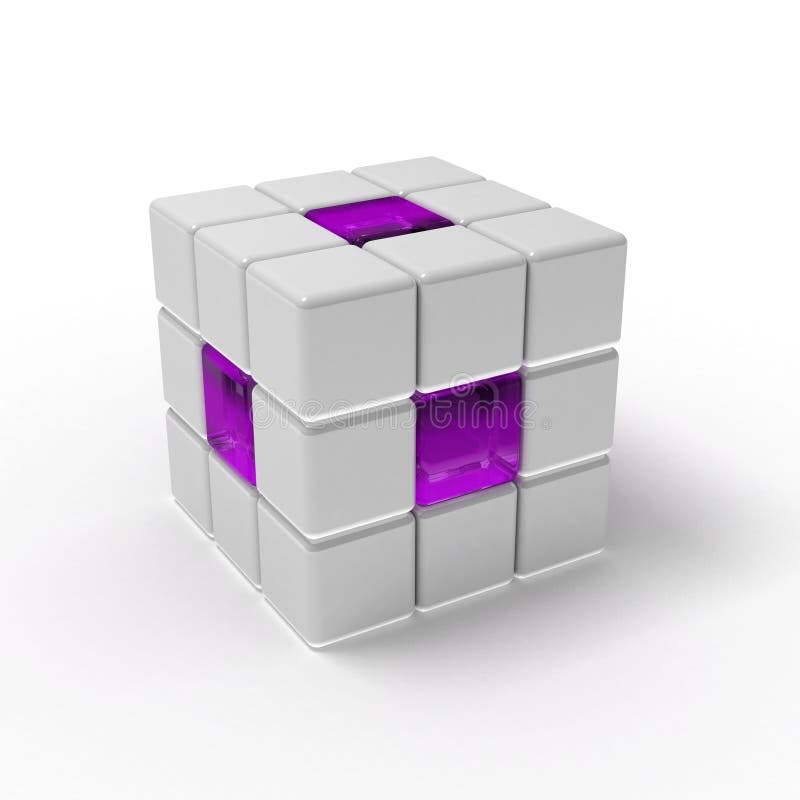 White and purple cube stock illustration. Illustration of purple - 22866878