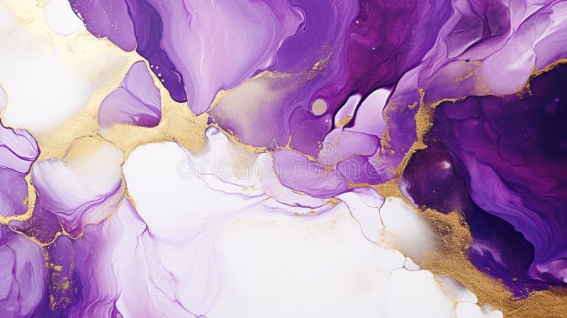 White, Purple and Gold Marble Texture Background Stock Illustration ...