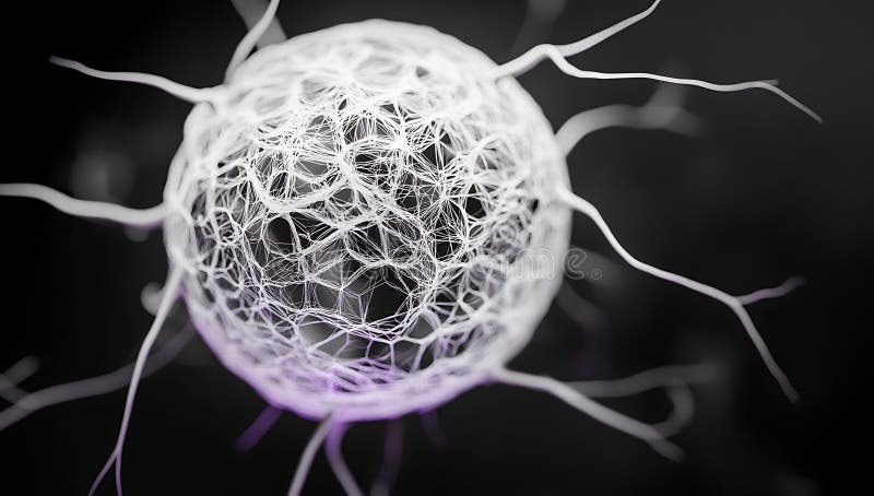 White and Purple Webbed Network Forming an Organic Shape Stock ...