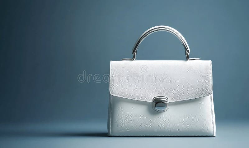 A White Purse with a Silver Handle Stock Photo - Image of collection ...
