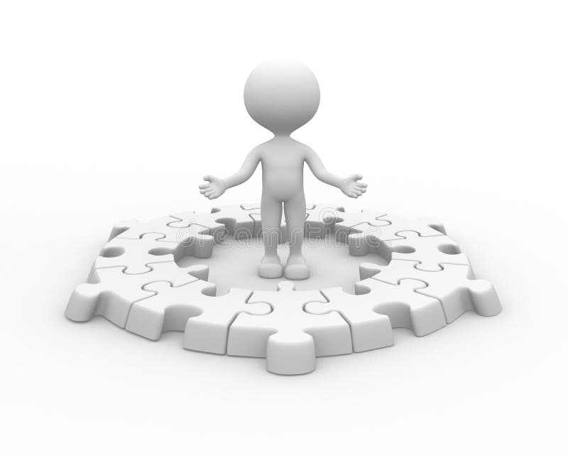 Puzzle worker stock illustration. Illustration of isolated - 4830373