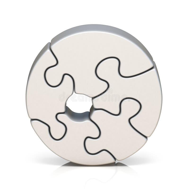 White Puzzle Jigsaw Number ZERO 0 3D Stock Illustration - Illustration ...