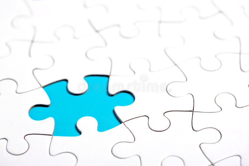 White Puzzle with Missing Part Stock Image - Image of concept, join ...