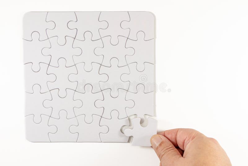 White Puzzle Pieces on White Background Stock Image - Image of team ...
