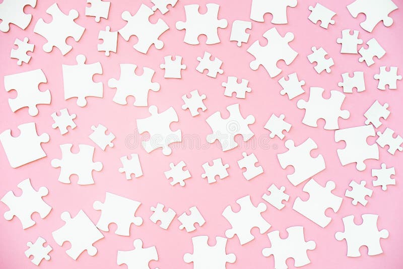 White Puzzle Pieces of Different Size Stock Photo - Image of strategy ...