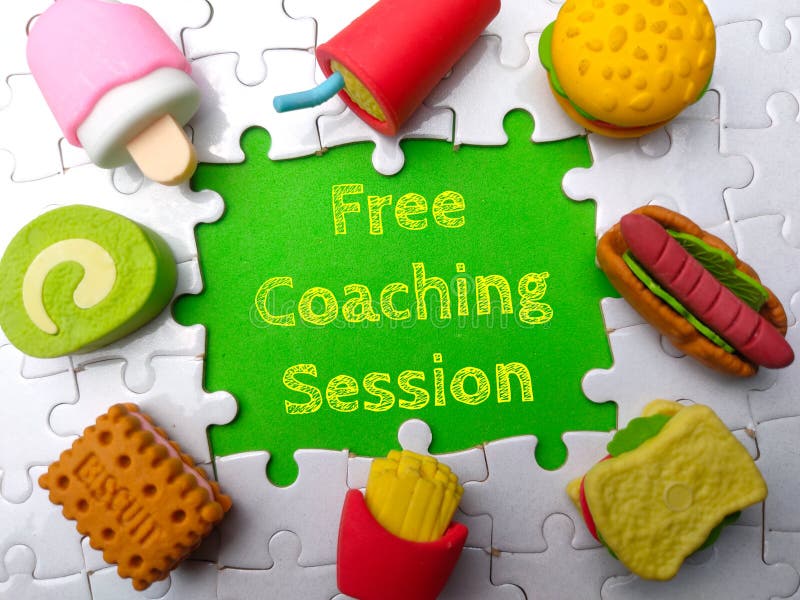 The Word Free Coaching Session on a Green Background Stock Photo ...