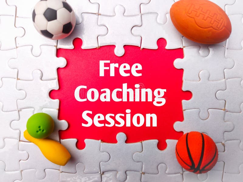 The Word Free Coaching Session on a Red Background Stock Image - Image ...