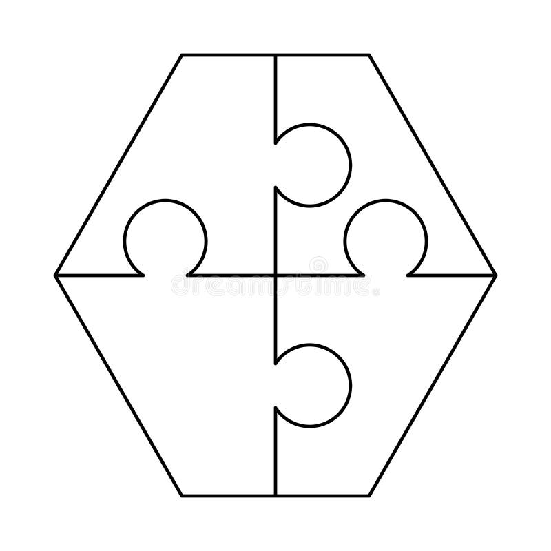 4 Piece Jigsaw Puzzle Template