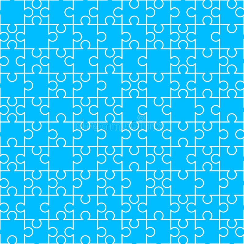 15 White Puzzles Pieces Arranged in a Rectangle Shape. Jigsaw Puzzle ...