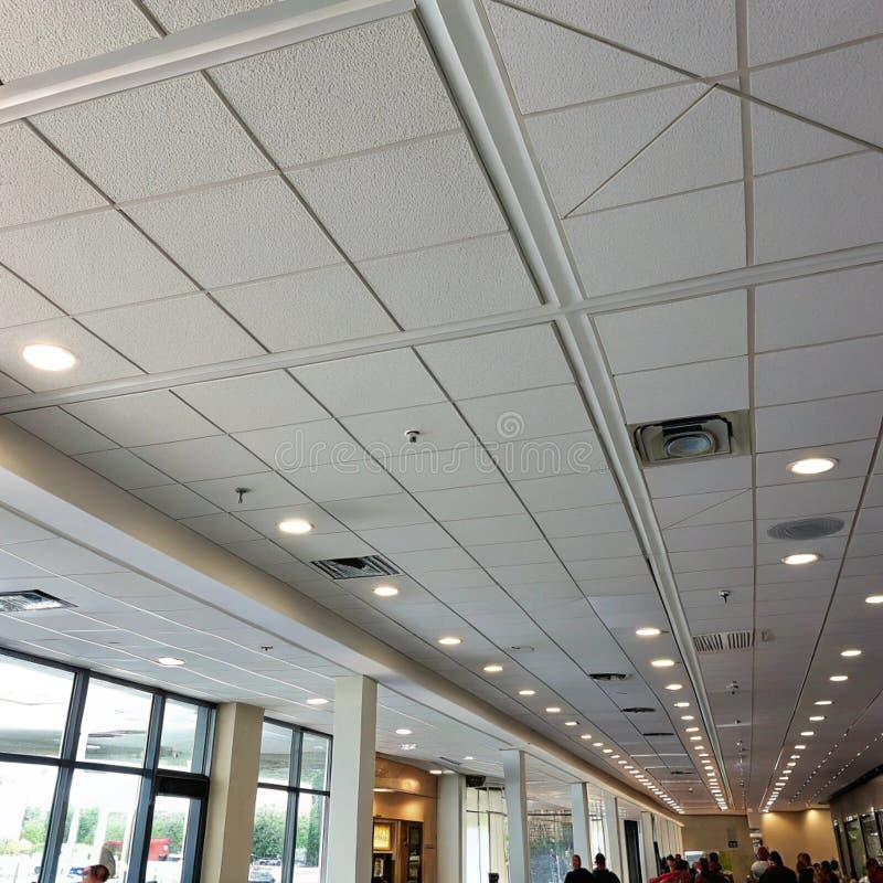 White PVC Ceiling with Lighting Indoors Stock Image - Image of ...