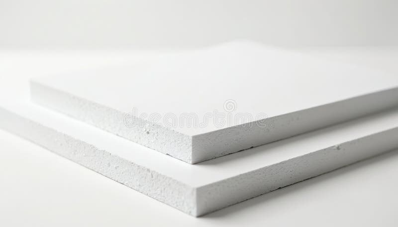 White PVC Foam Boards Stack. Lightweight, Durable Material Stock Image ...
