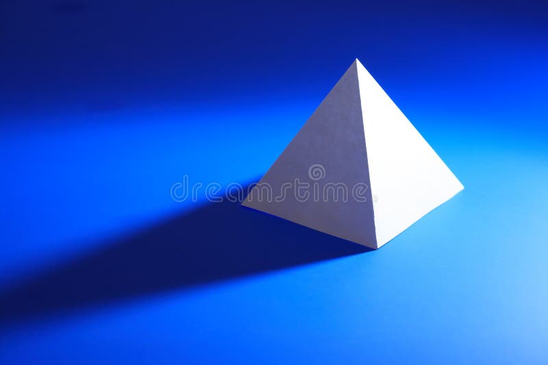 White Pyramid on Blue stock image. Image of outline, mathematics - 69129715