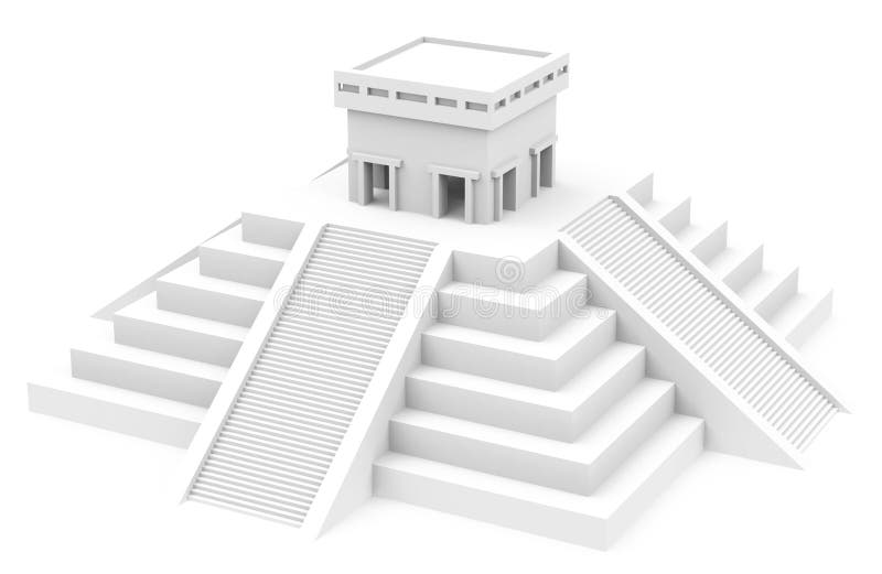 The white pyramid stock illustration. Illustration of mayan - 48668430