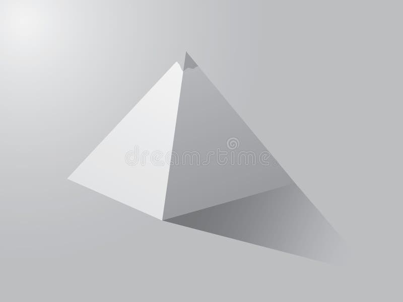 A Big White Pyramid with Shade in Gray Background Stock Vector ...