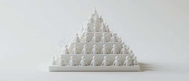 White Pyramid Made of Miniature People Figures Stock Illustration ...
