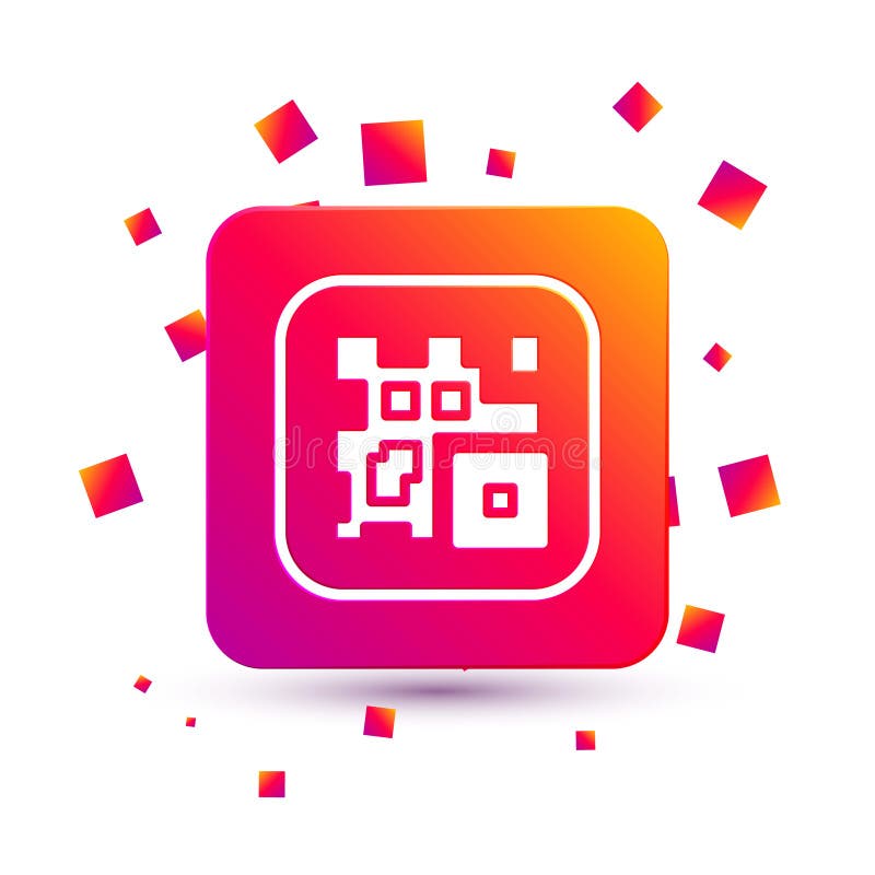 White QR Code Sample for Smartphone Scanning Icon Isolated on White ...