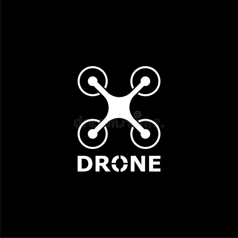 Quadrocopter Logo, Drone Icon on Dark Background Stock Vector ...