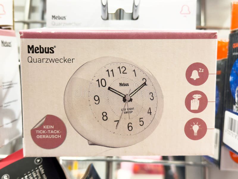 White Quartz Alarm Clock Display Box with Silent Movement Feature ...