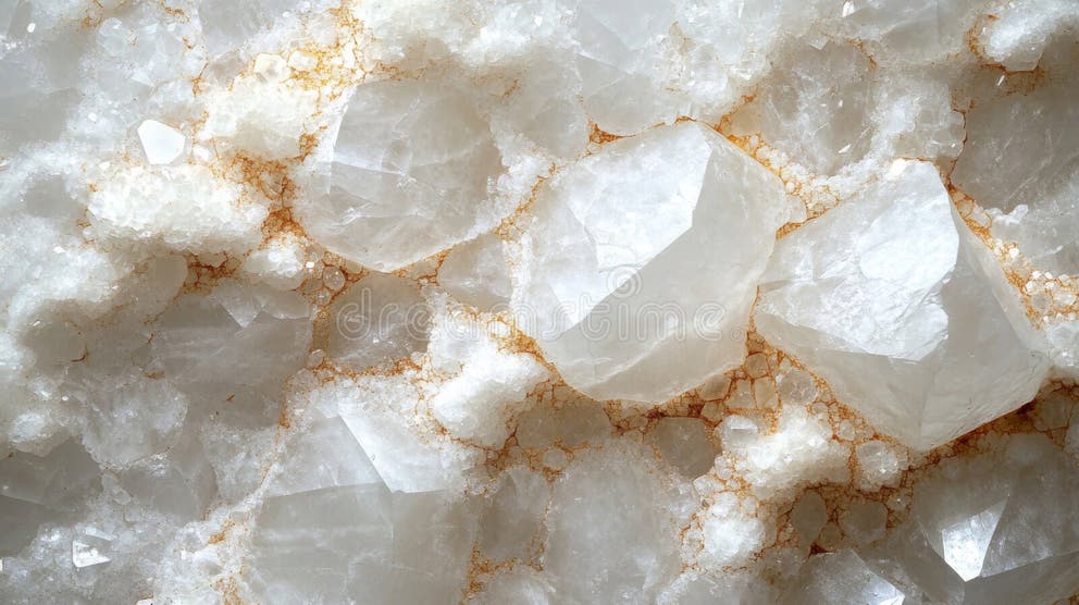 White Quartz Crystal Cluster with Brown Inclusions Stock Illustration ...