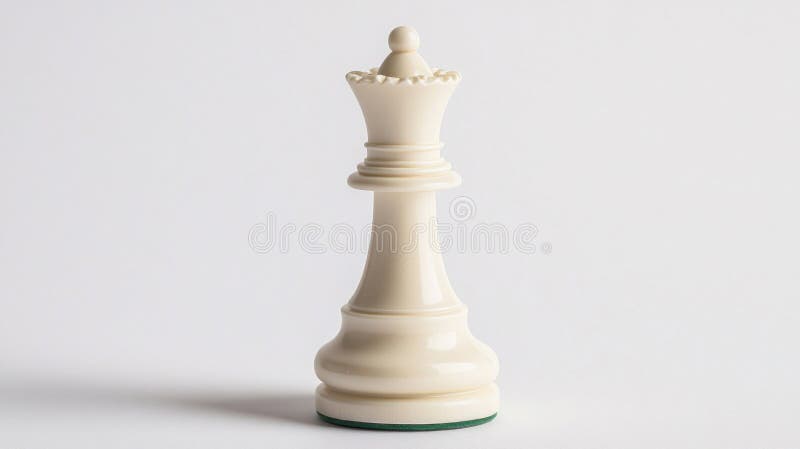 White Queen Chess Piece on White Background Stock Illustration ...