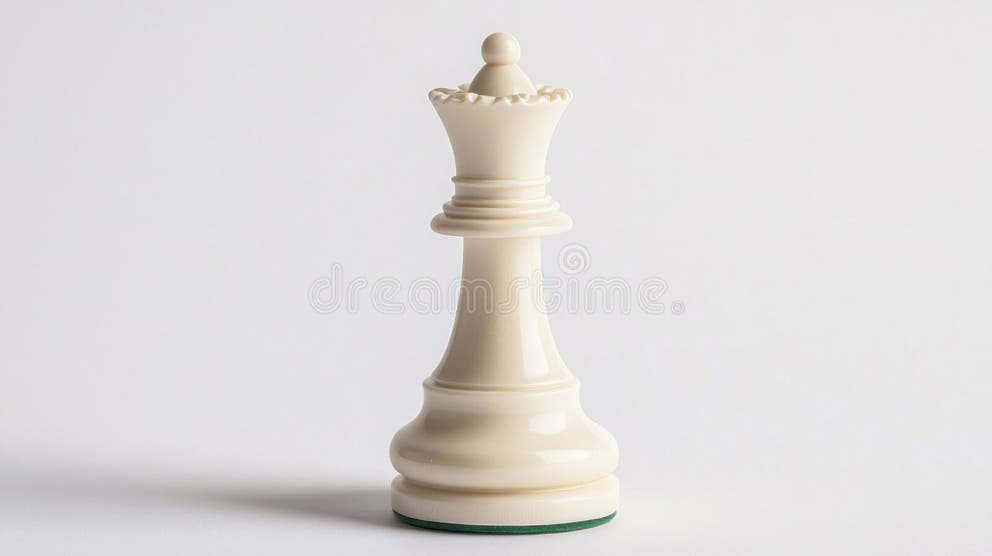 White Queen Chess Piece on White Background Stock Illustration ...