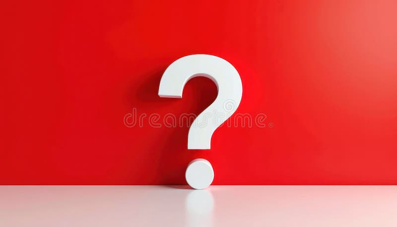 White Question Mark Against a Vibrant Red Background. Stock ...