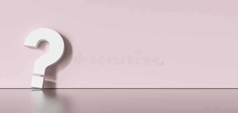 White Question Mark on Background with Empty Copy Space on Left Side ...