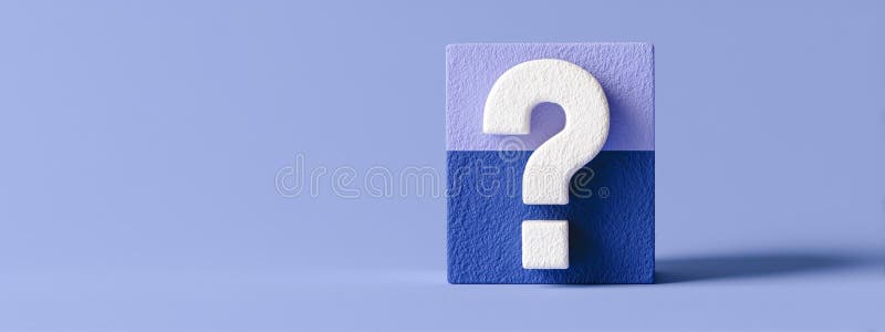 White Question Mark on Bicolor Blue Block Stock Illustration ...