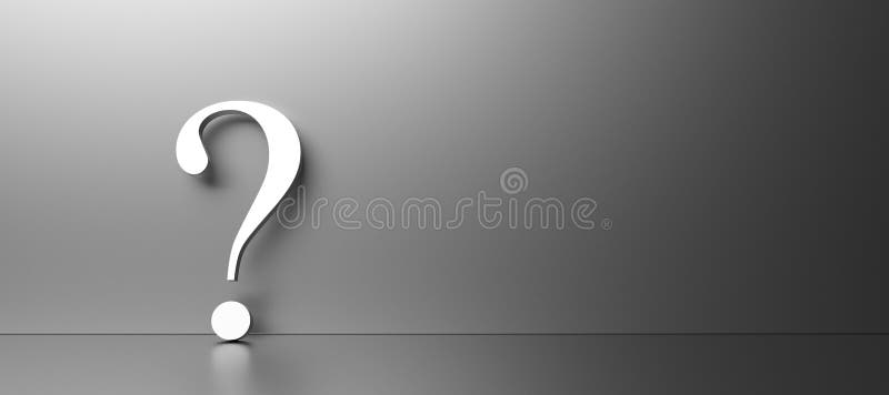 White Question Mark on Black Background with Empty Space on Right Side ...