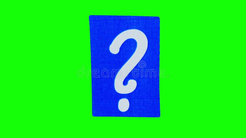 White Question Mark on Blue Piece of Paper Crumpling and Unwrapping in ...