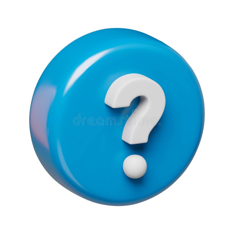 White Question Mark on Blue Round Shaped 3d Button Stock Vector ...