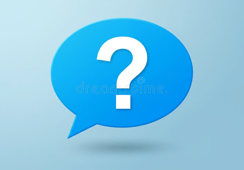 White Question Mark in Blue Speech Bubble Assistance and Inquiry Stock ...